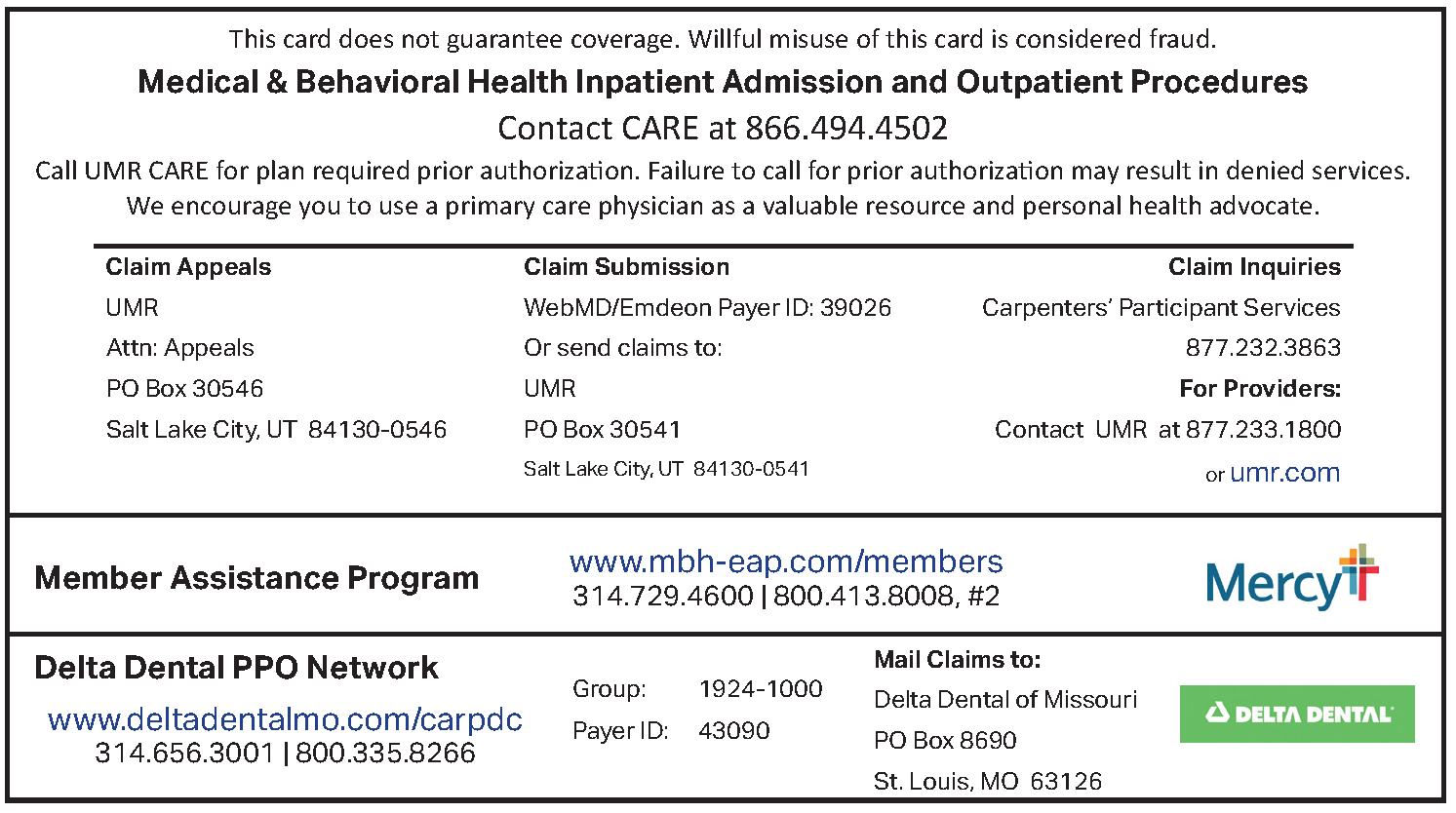 Medical Out-of-Pocket Changes & New ID Cards - Mid-America Carpenters ...